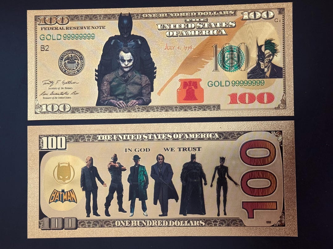 DC Comics Batman and Joker Collectible Golden Banknote. - Etsy