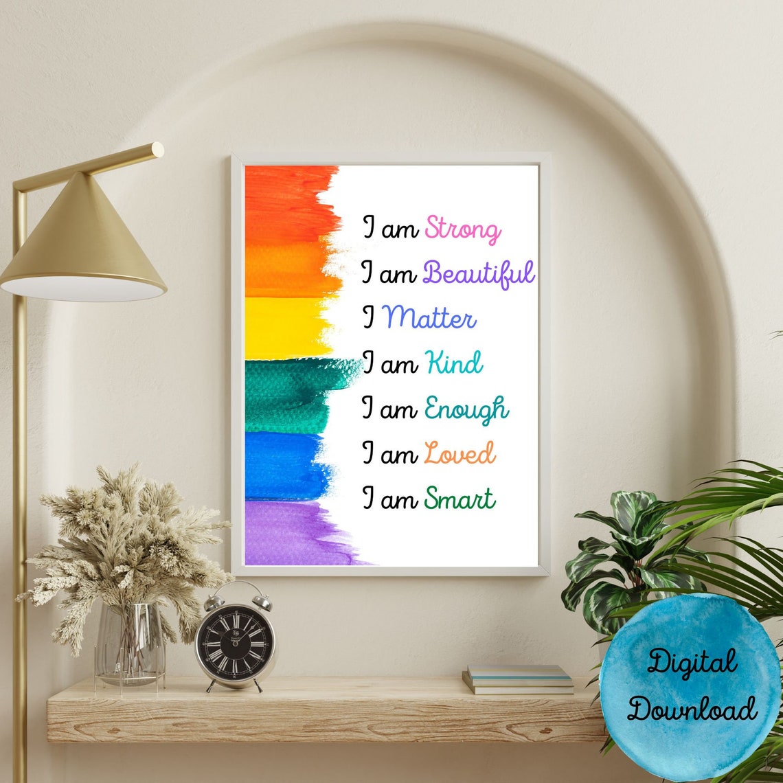 Affirmations for Kids Rainbow Affirmations I Am Strong I Am - Etsy