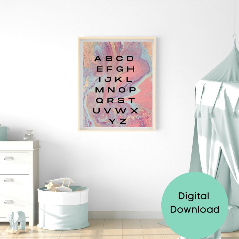 ABC Wall Art Montessori Printable Wall Art Classroom Decor - Etsy