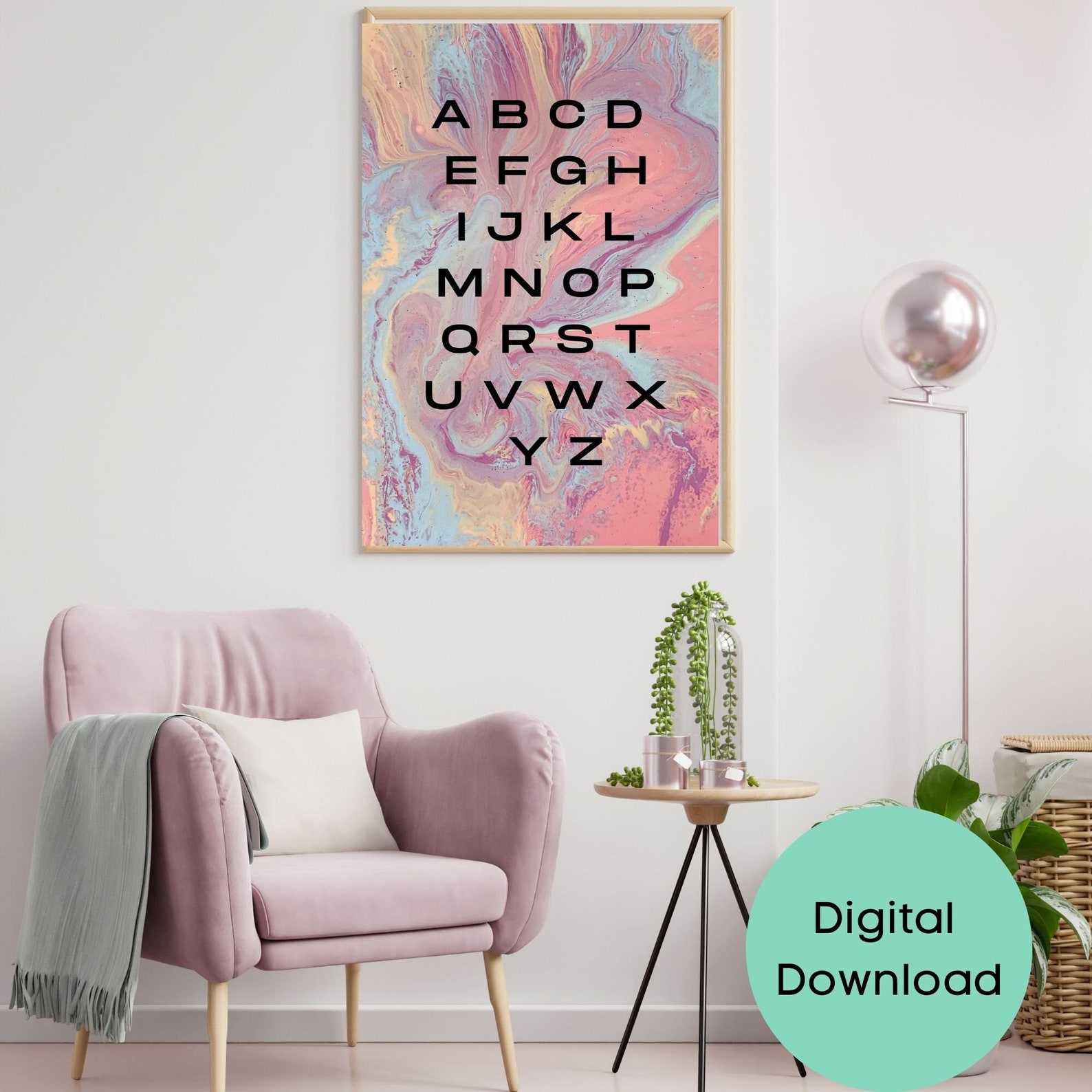 ABC Wall Art, Montessori Printable Wall Art, Classroom Decor, Digital ...