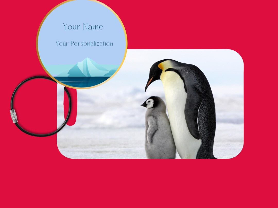 Emperor Penguin Bag Tag Personalized Suitcase Tag Luggage Tag Wedding ...