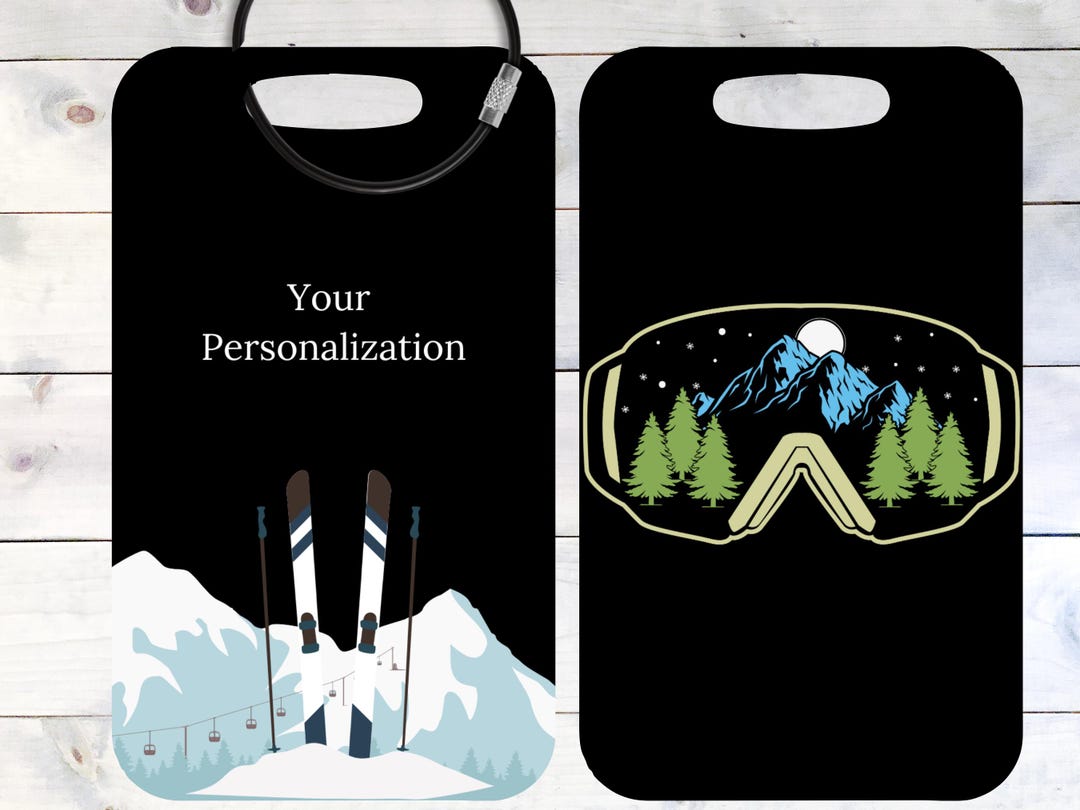 Personalized Ski Bag Tag: Skier Luggage Tag Ski Luggage Tag ...
