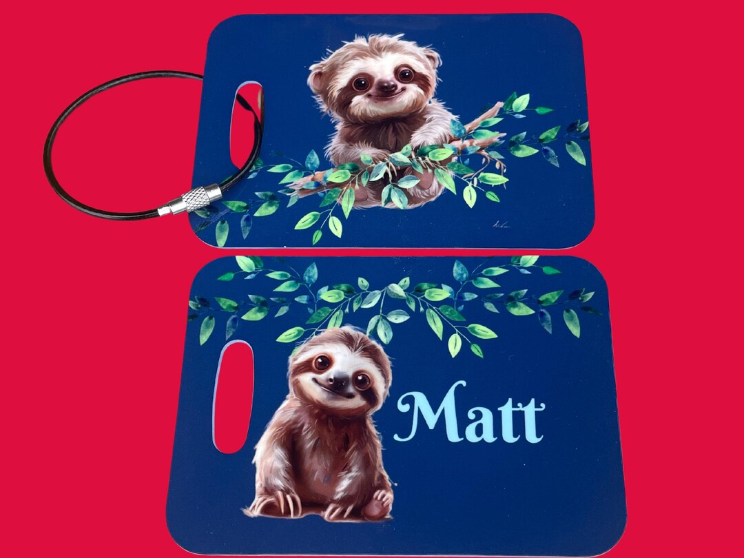 Personalized Diaper Bag Name Tag Sloth | Backpack Tag With Sloth - Etsy