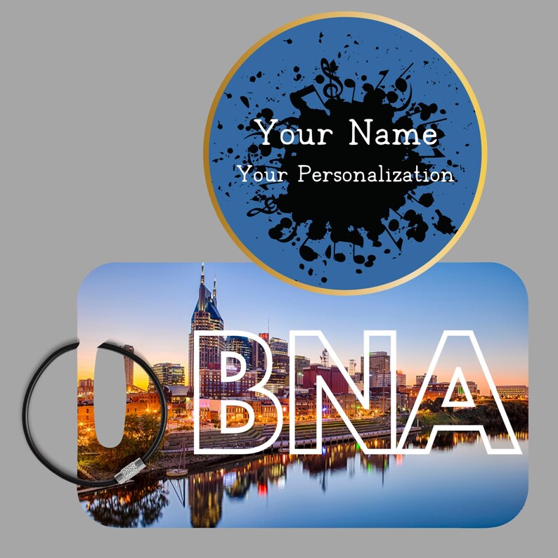 Nashville Airport Code BNA Travel Accessories Personalized, Luggage Tag ...