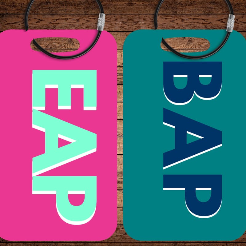 Monogram Luggage Tag - Etsy