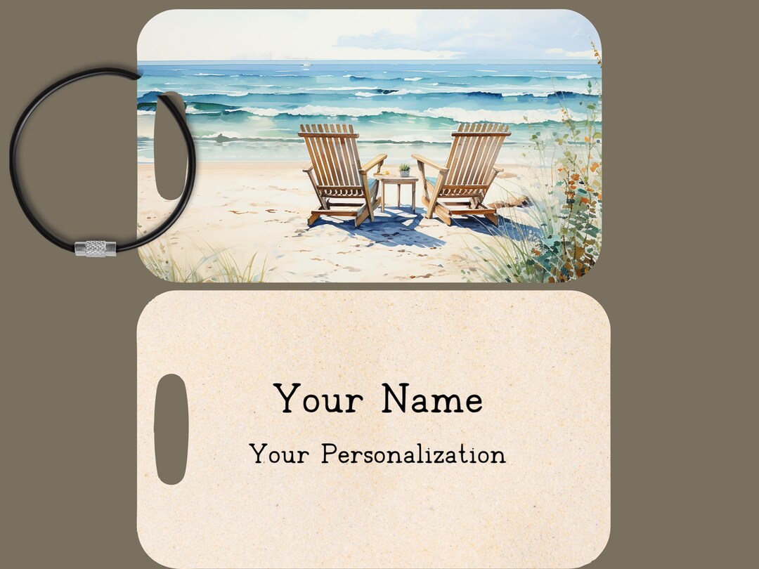 Beach Travel Bag Tag Personalized, Personalized Gift for Beach Lover ...