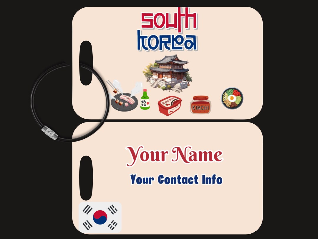 South Korea Travel Bag Tag Personalized Luggage Tag Travel Gift Wedding ...