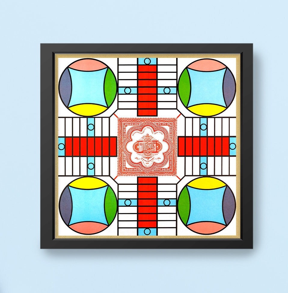 Printable Parcheesi Game Board Art: Retro Game Room Decor (digital ...