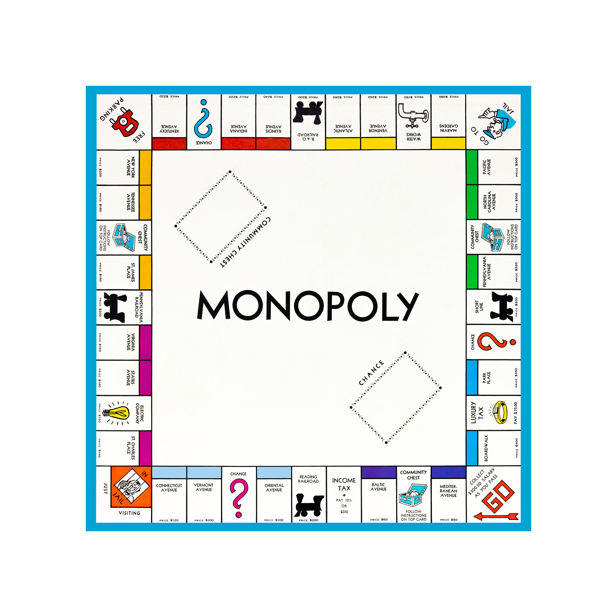 PRINTABLE Monopoly Board Game, DIGITAL ART for Game Room, Playroom ...