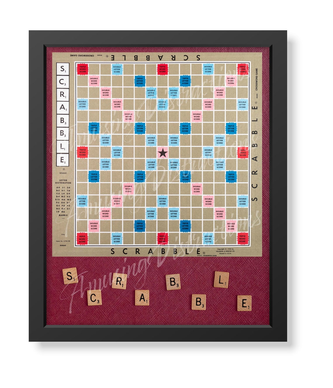 Printable Scrabble Board Game DIGITAL ART for Game Room - Etsy