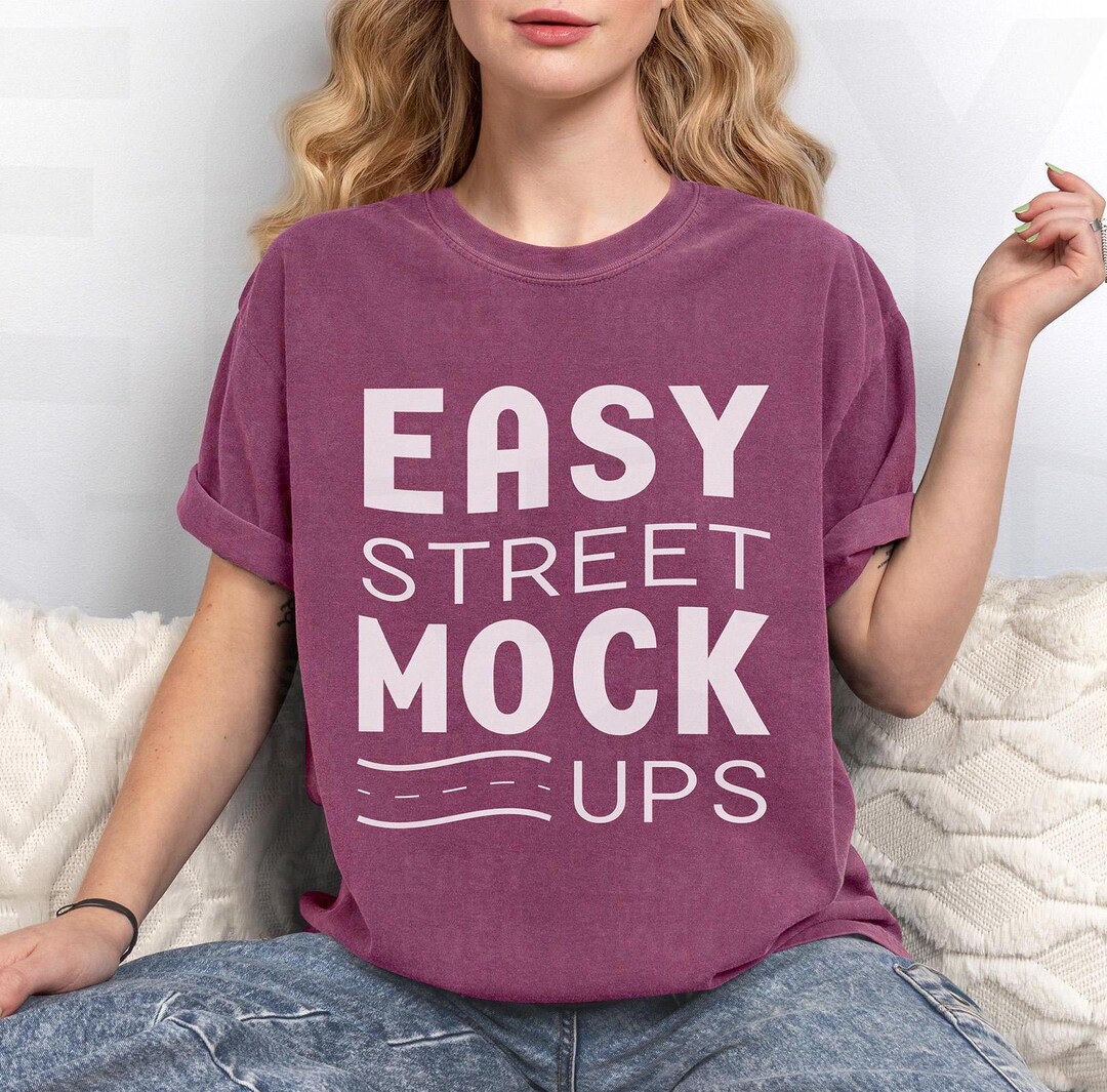 Berry Comfort Colors Mockup, C1717 Mockup Berry T-shirt, Real Model T ...