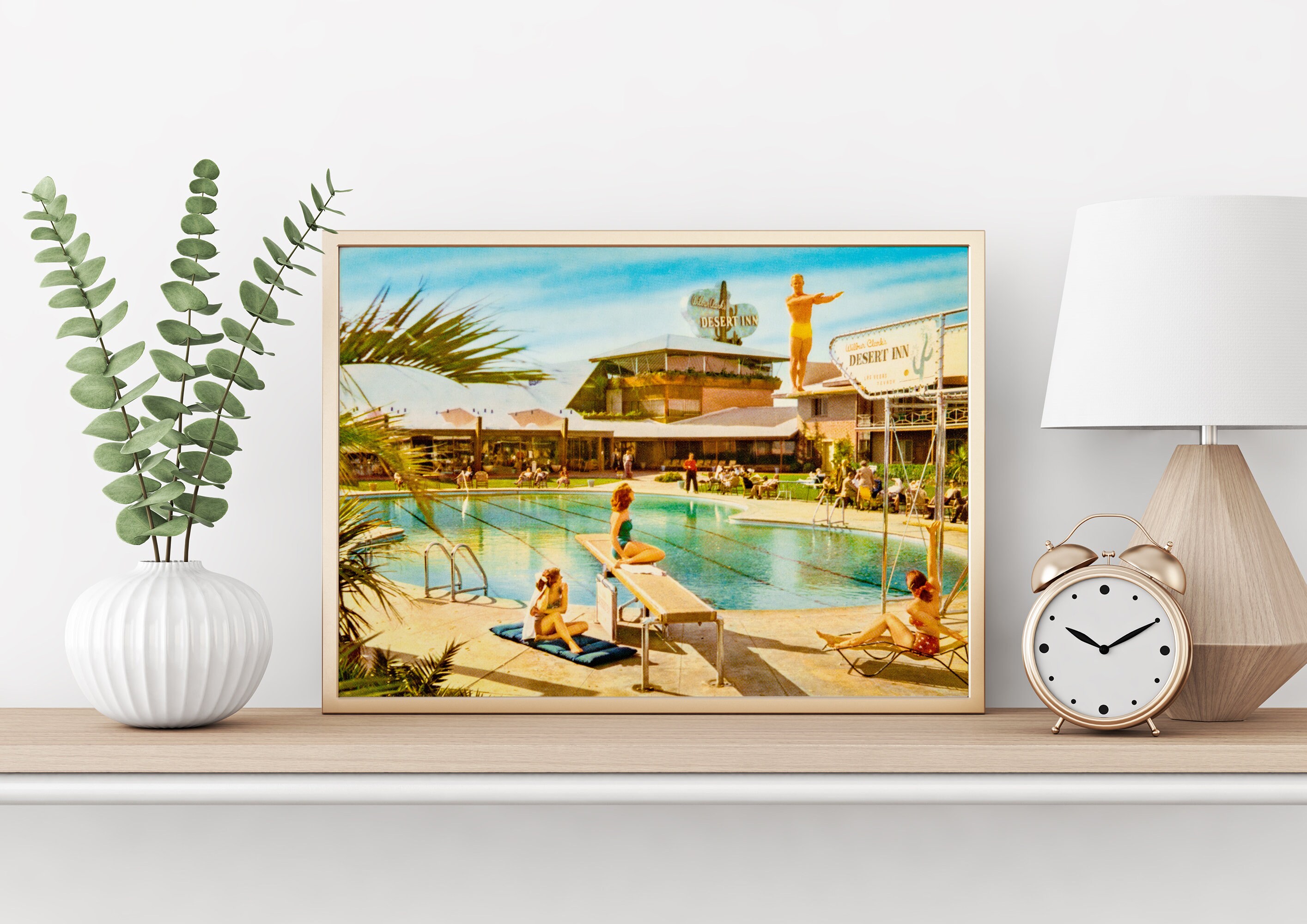 Vintage Vacation Art Print, Mid Century Art, Vintage Lake Art, Retro ...