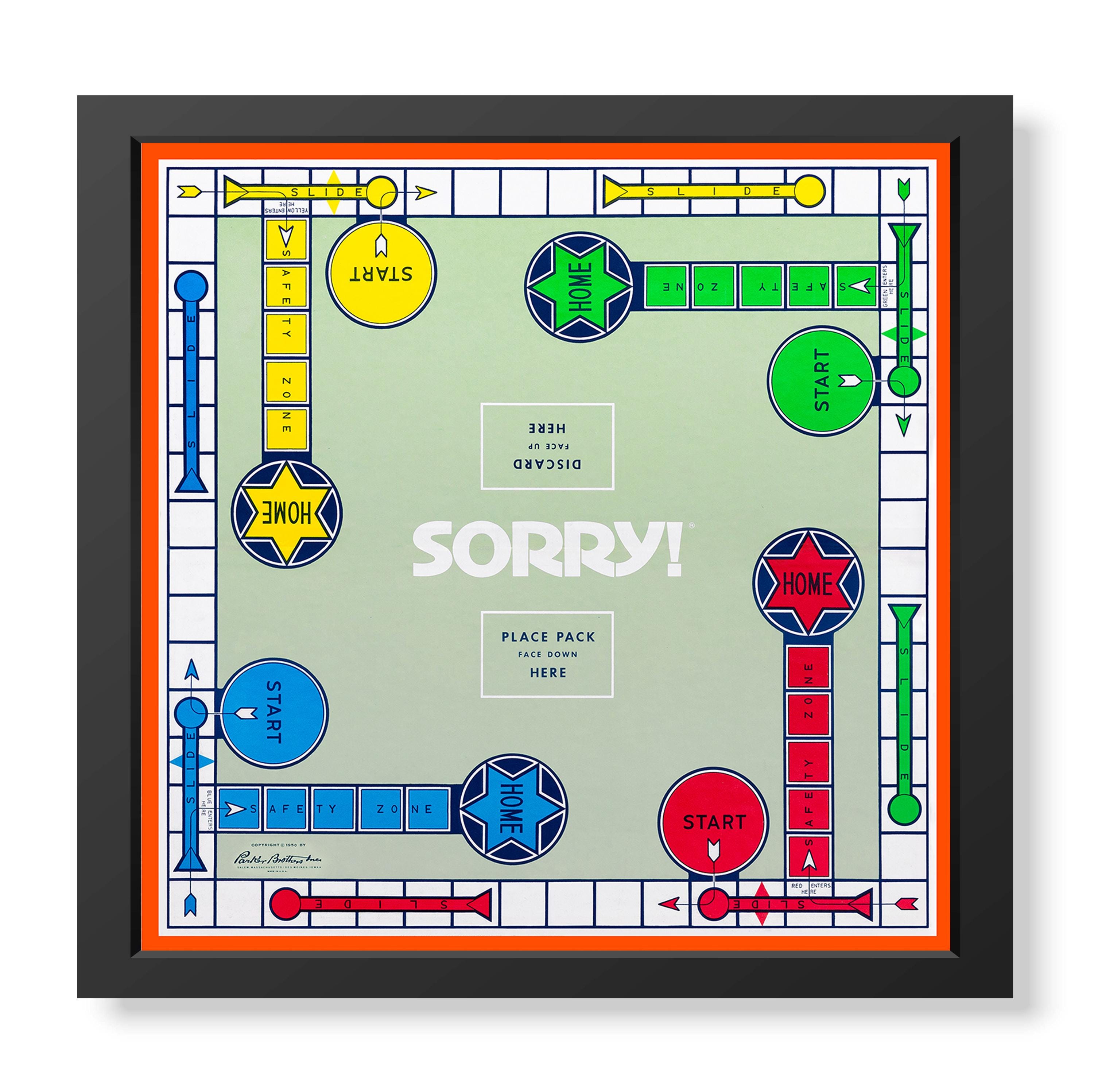 PRINTABLE Sorry! Vintage Board Game DIGITAL ART for Game Room, Playroom ...