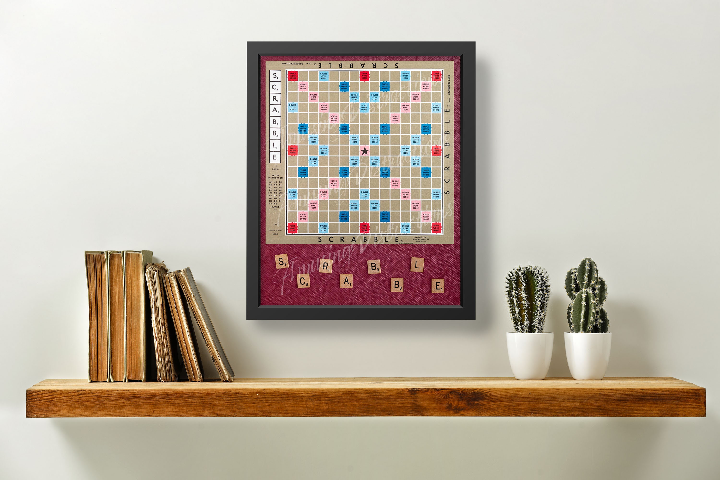 PRINTABLE Scrabble Board Game, DIGITAL ART for Game Room, Playroom ...