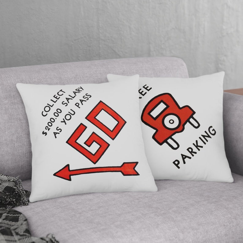 Monopoly Inspired PILLOW, GO, Monopoly Gifts, Unique Gifts, Unique Home ...