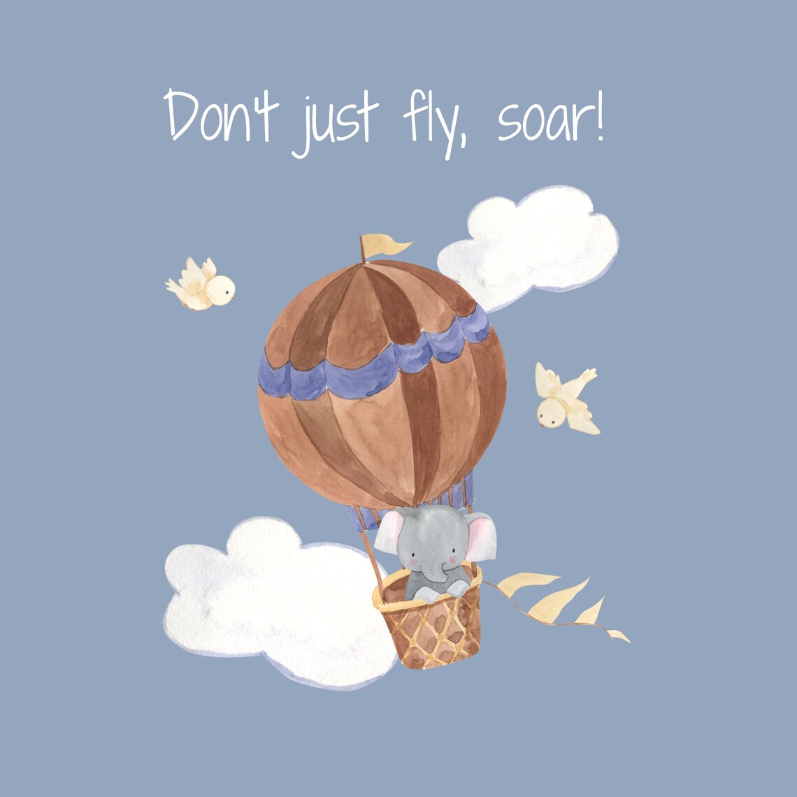 3 PC Hot Air Balloon Watercolor Set With Inspirational Quotes and Cute ...