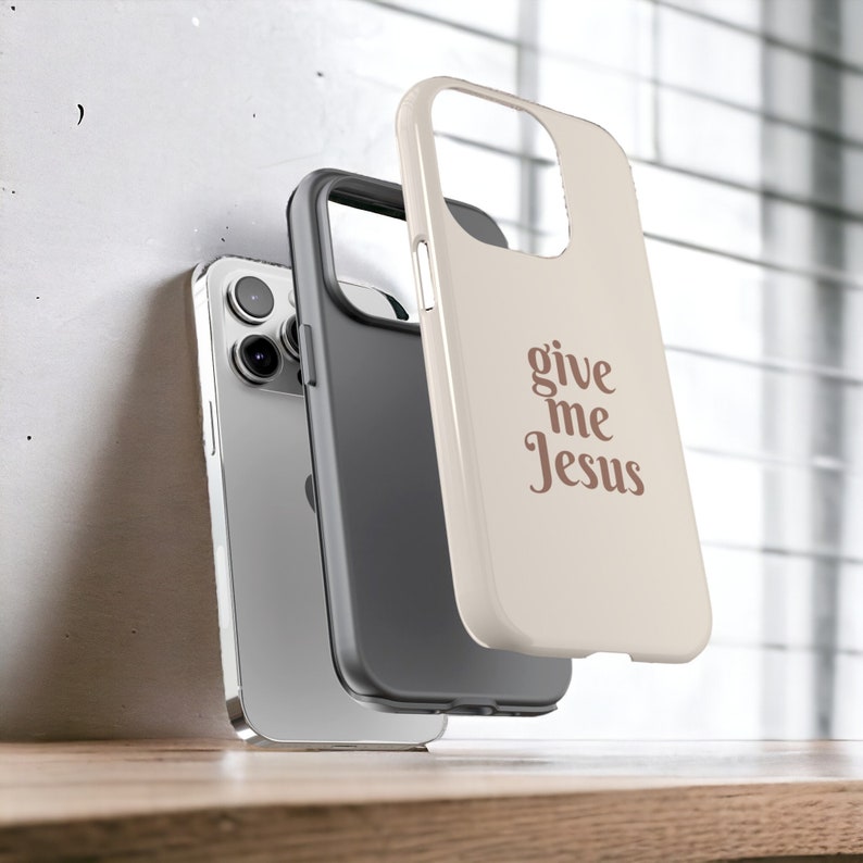 Give Me Jesus Beige Christian Phone Case for iPhone 17, Samsung Galaxy ...