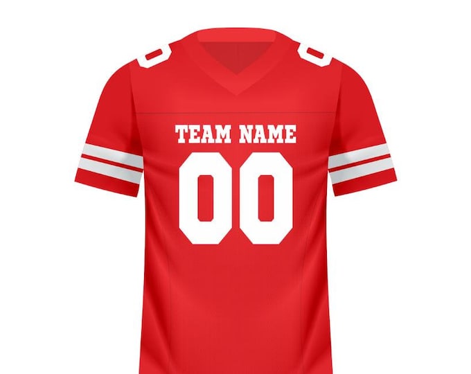 Custom Football Jersey Red, Personalized Football Jersey, Custom Team ...