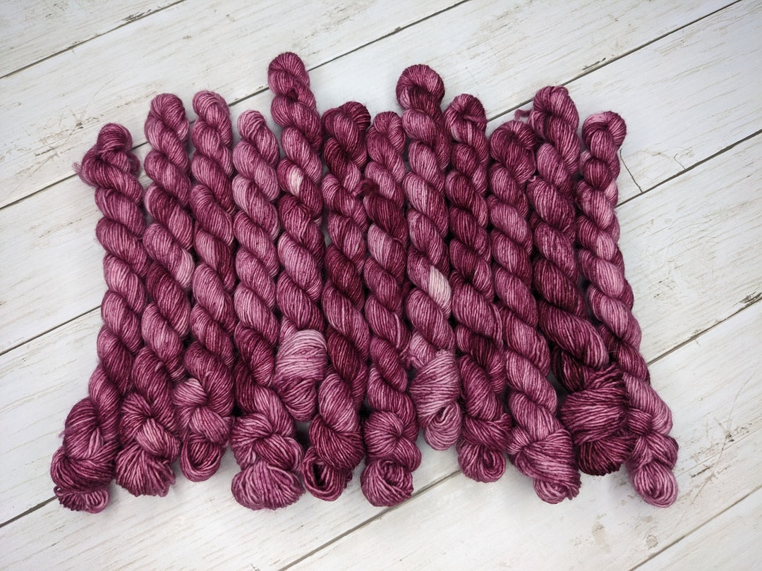 Tonal Merlot Minis | READY TO SHIP | Hand Dyed Yarn, Indie Dyed Yarn ...