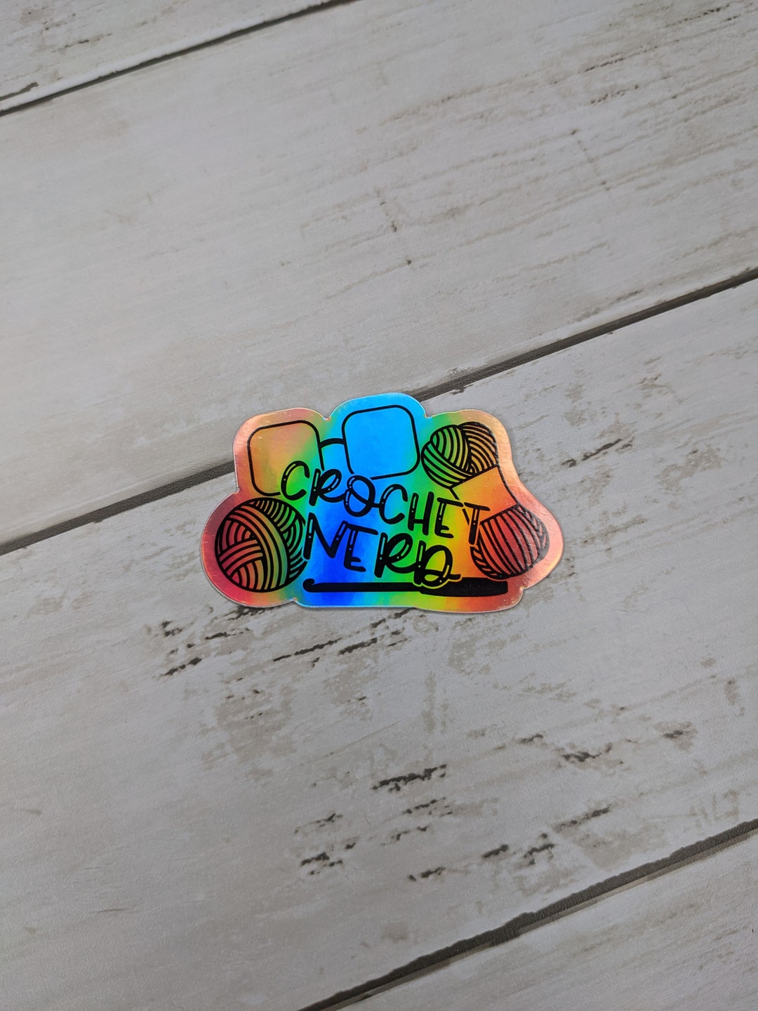 Crochet Nerd Holographic Sticker - Etsy