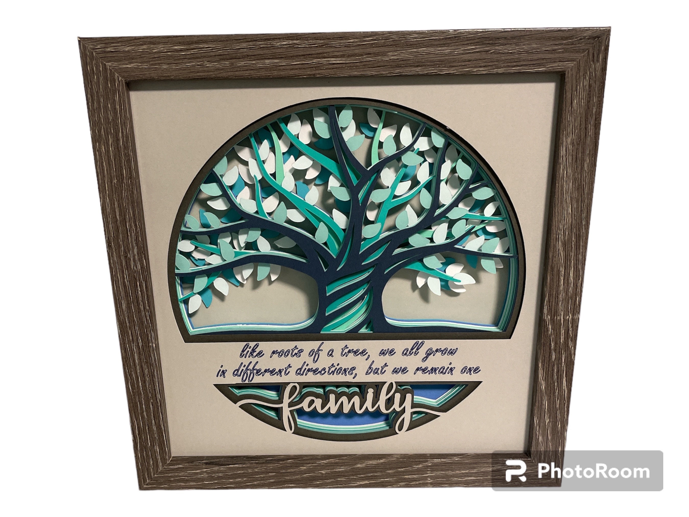 3D Family Tree Shadow Box. 8" Square. Great Gift for Mother's Day ...