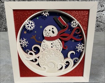 Snowman Shadow Box - Etsy