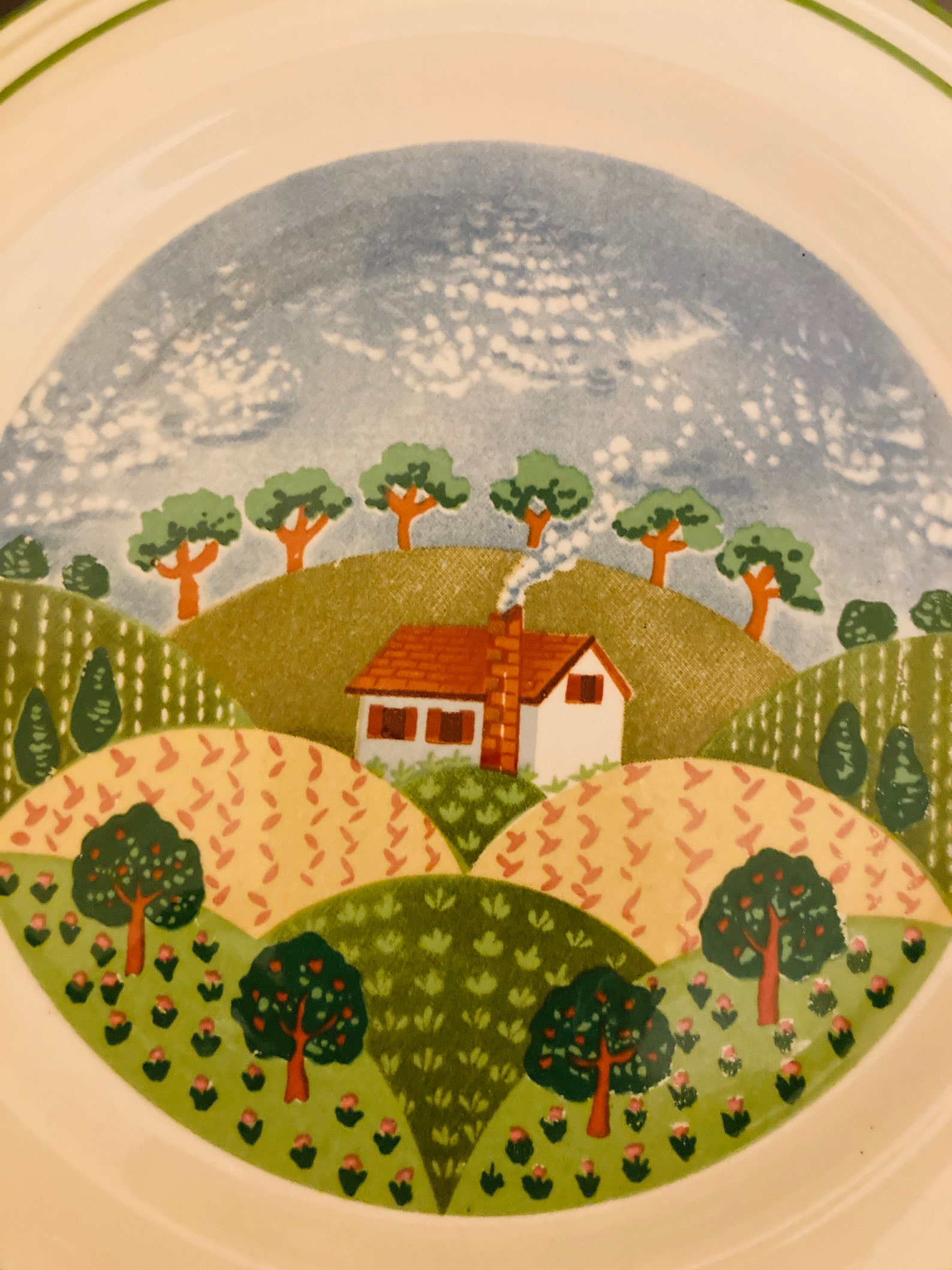 VINTAGE Set of 3 Country Cottage Ceramic Salad Plates/ Decorative ...