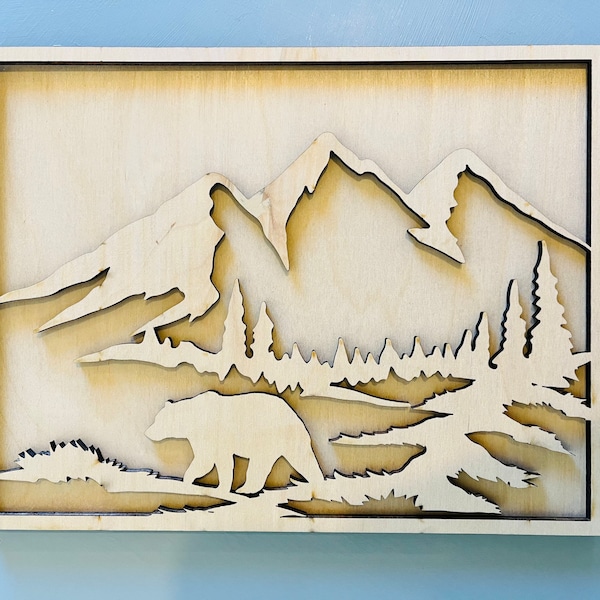 Wood Nature Scene Wall Art - Etsy