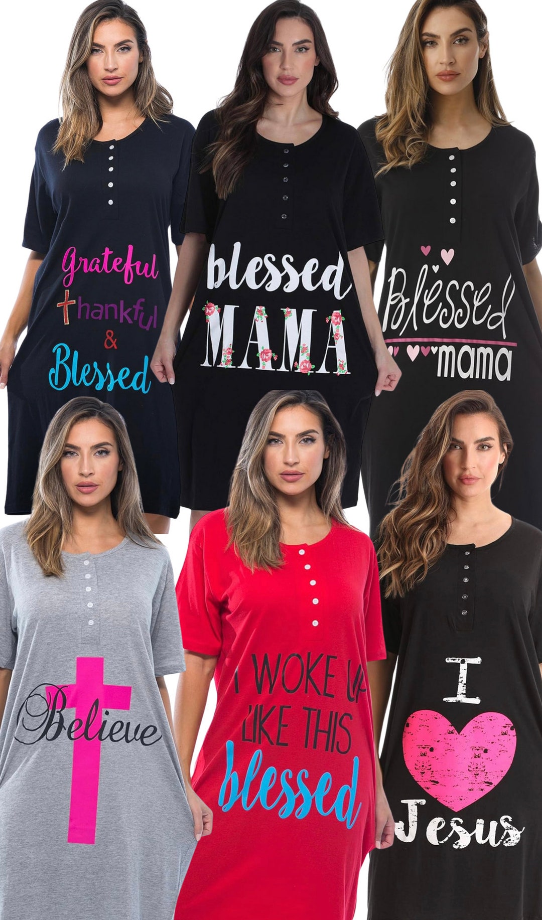 Blessed Mama Sleep Shirt Maternity Pajamas Mama Gifts Mothers Day Gift ...