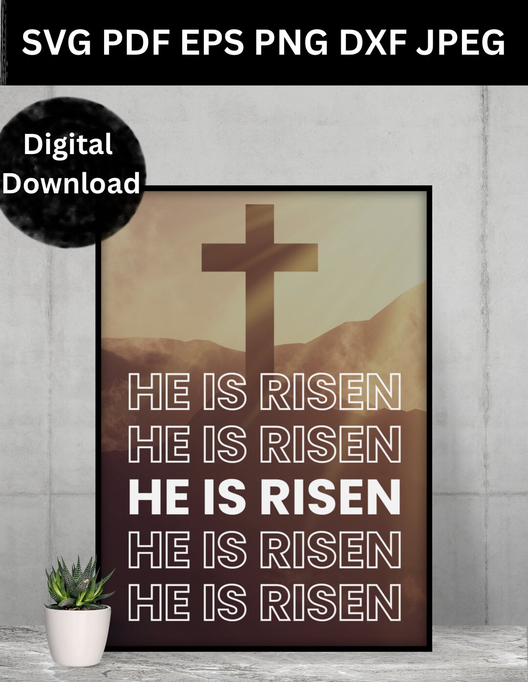 He Has Risen SVG, He is Risen SVG, Christian Svg, Jesus Easter SVG ...