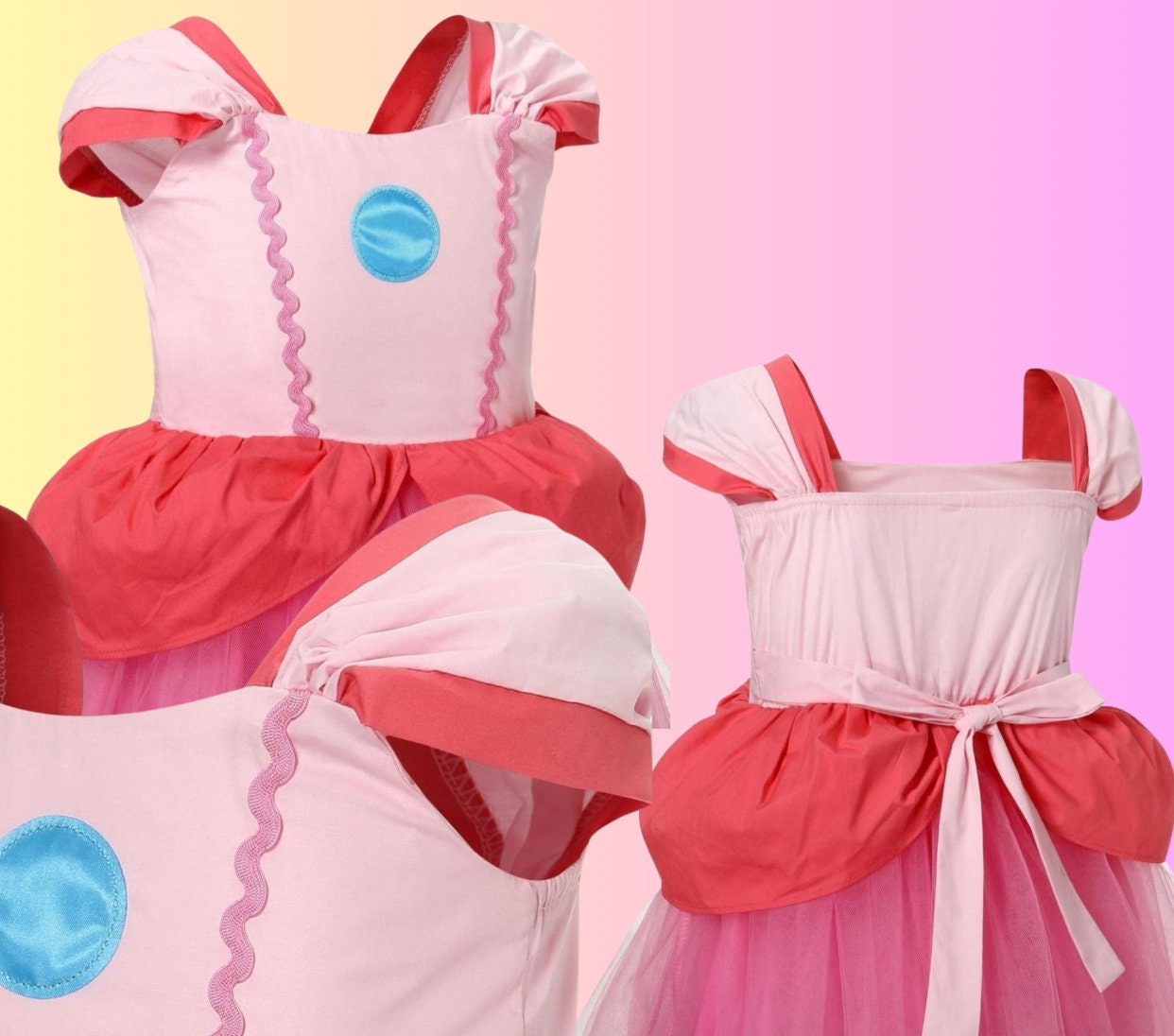 Princess Peach Costume and Princess Daisy Costume Dresses, Girls ...