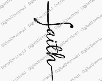Faith Cross Vertical SVG, Faith Clipart, Circut Silhouette T-shirt ...