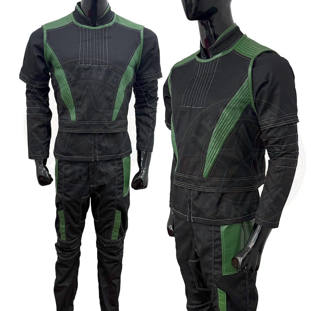 Custom Black Flight Suit & Flak Vest: Leather Accent Cosplay Costume - Etsy