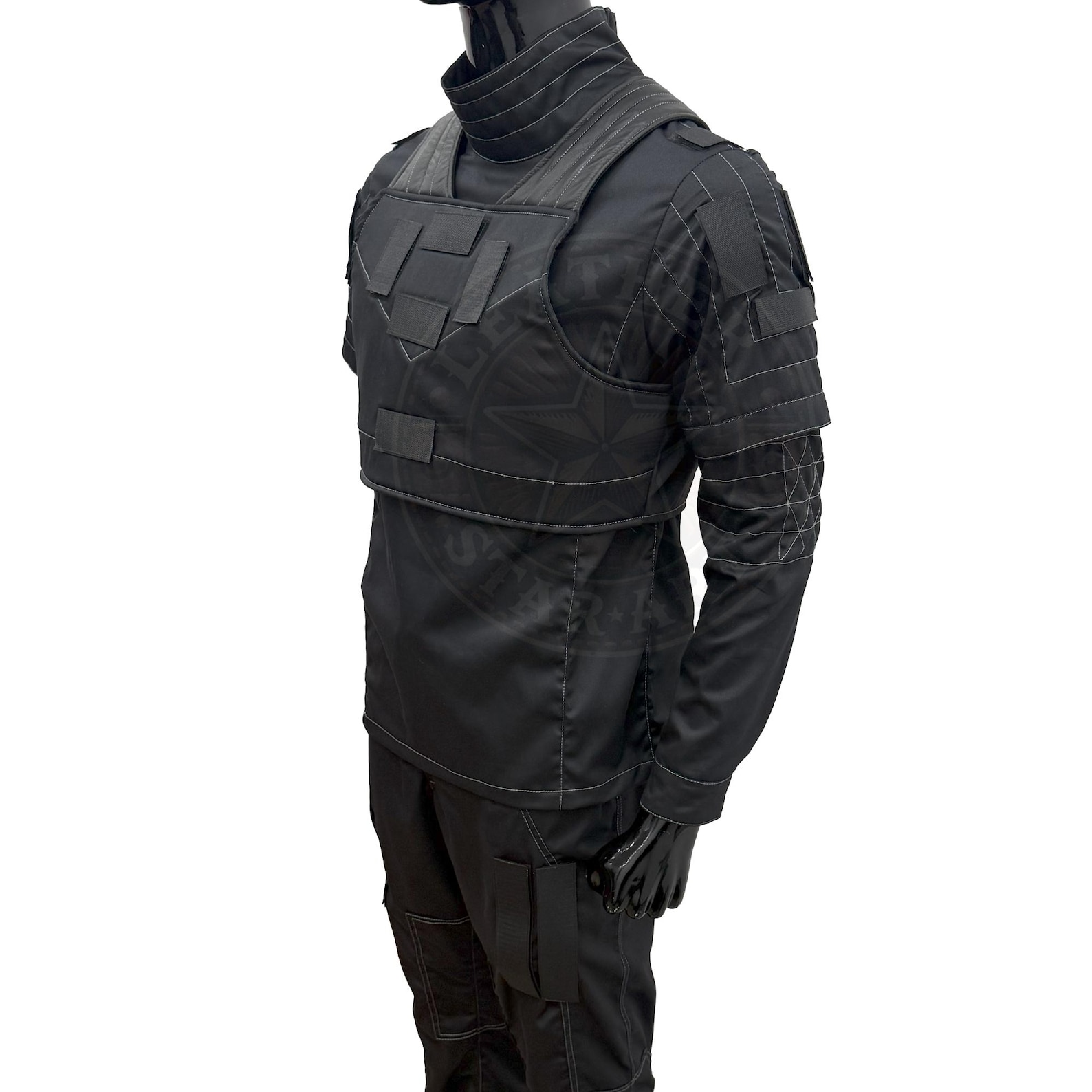 Black Flight Suit and Flak Vest Bounty Hunter Cosplay Costume 3 Piece ...