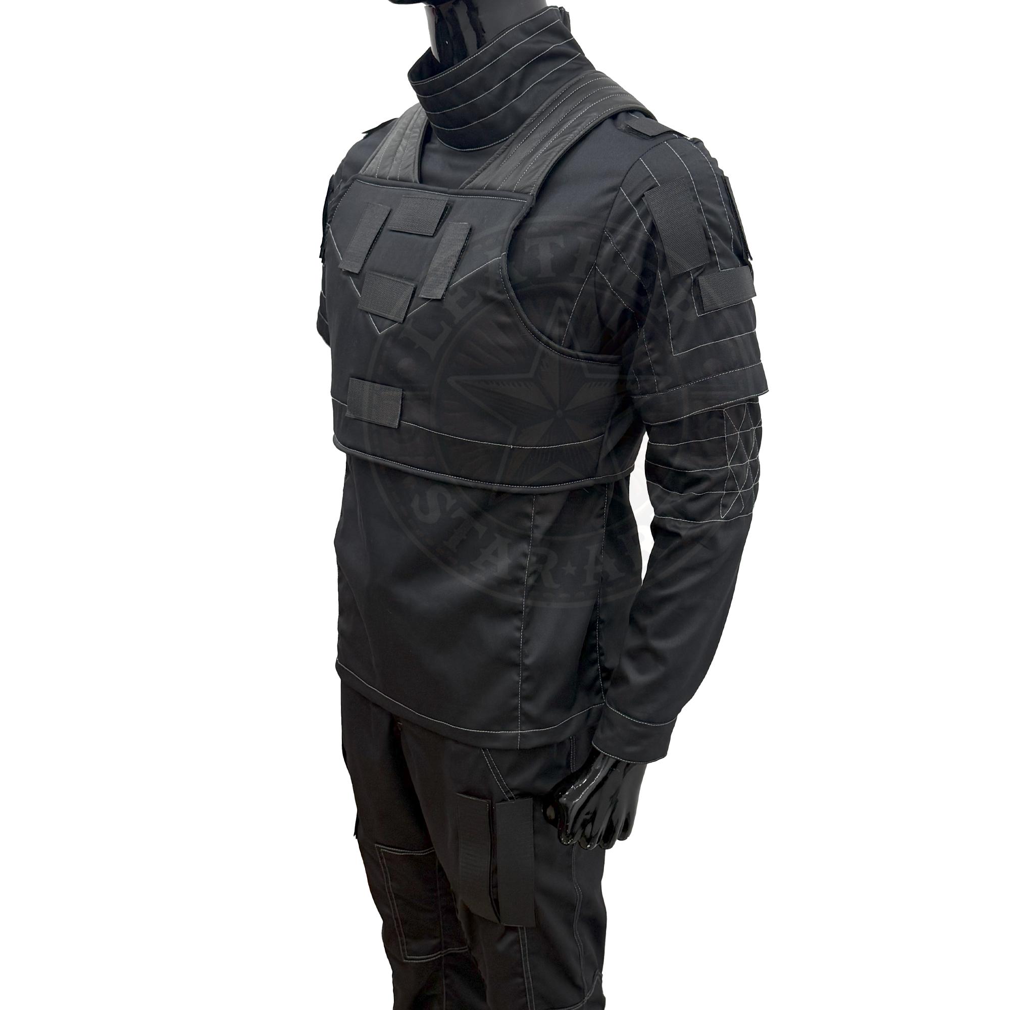 Black Flight Suit and Flak Vest Bounty Hunter Cosplay Costume 3 Piece ...