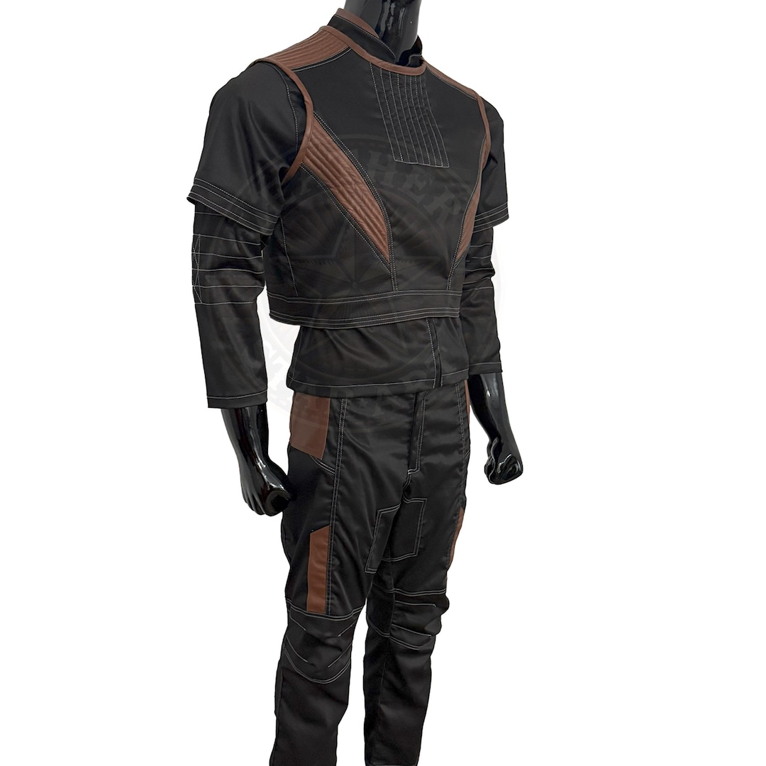 Custom Fit Black Flight Suit With Leather Accents: Sci-fi Cosplay ...