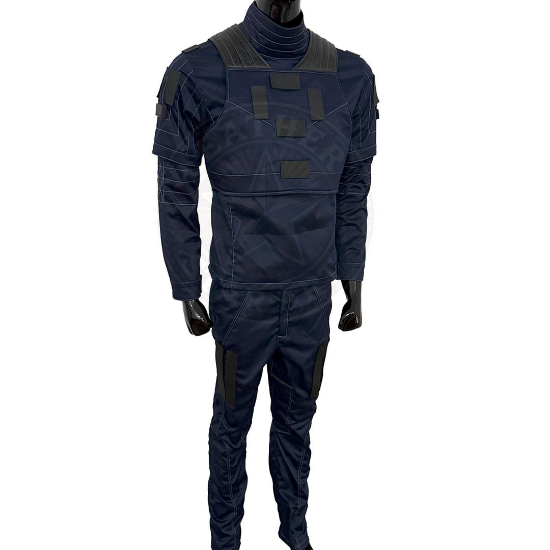 Navy Blue Cosplay Flight Suit – Custom Sci-fi Bounty Hunter Costume ...