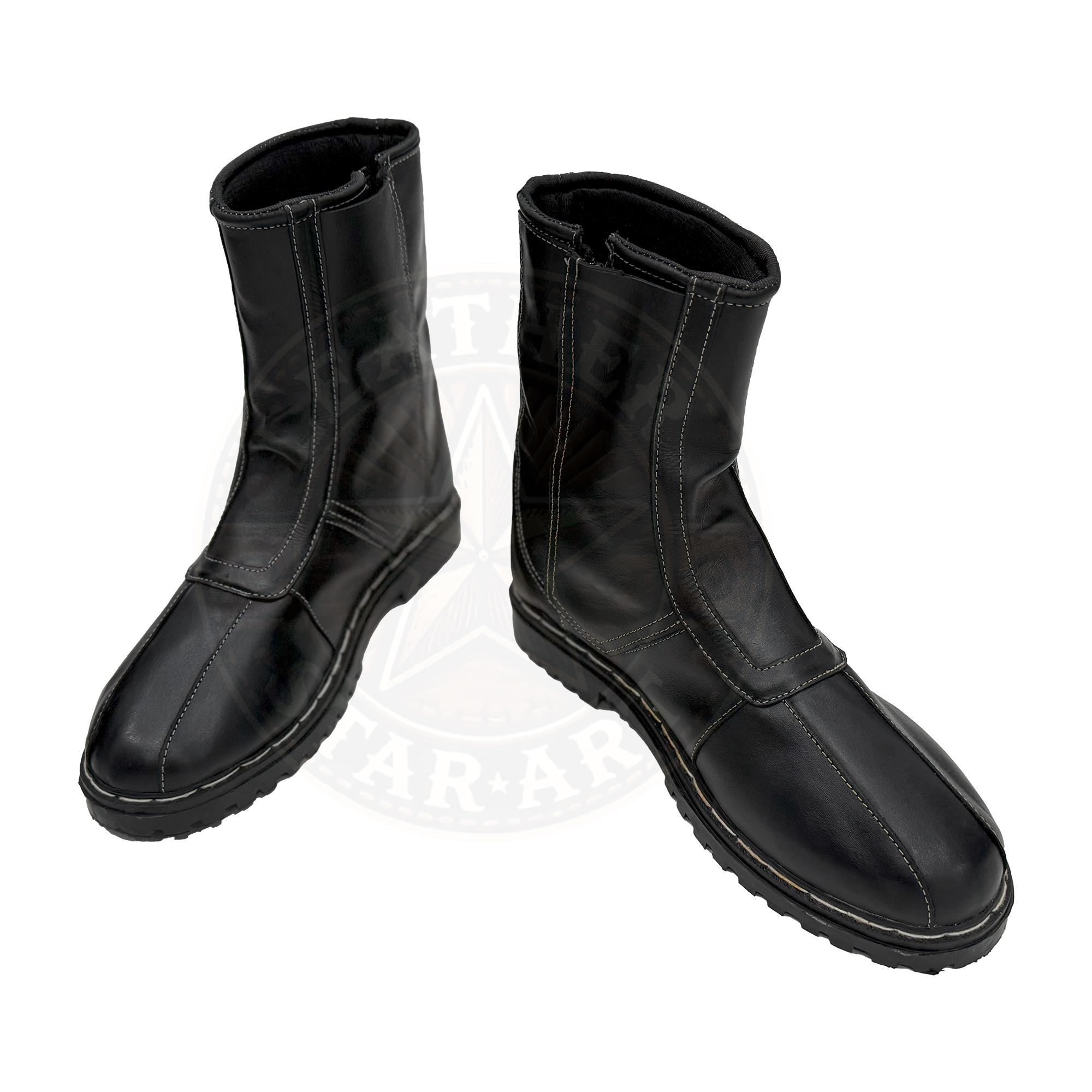 Handmade Black Leather Bounty Hunter Boots: Sci-fi Cosplay Costume - Etsy