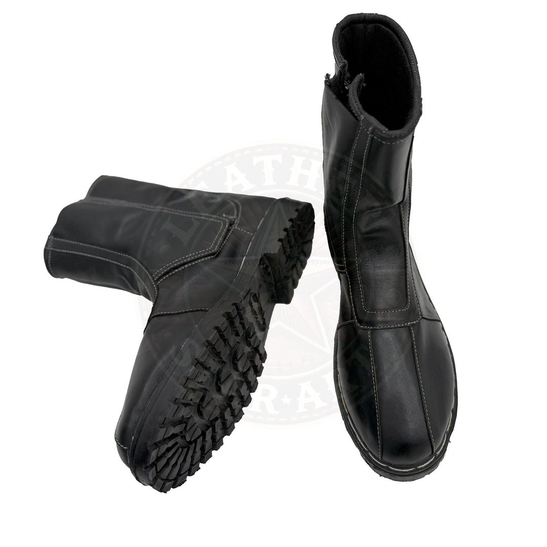 Handmade Black Leather Bounty Hunter Boots: Sci-fi Cosplay Costume - Etsy
