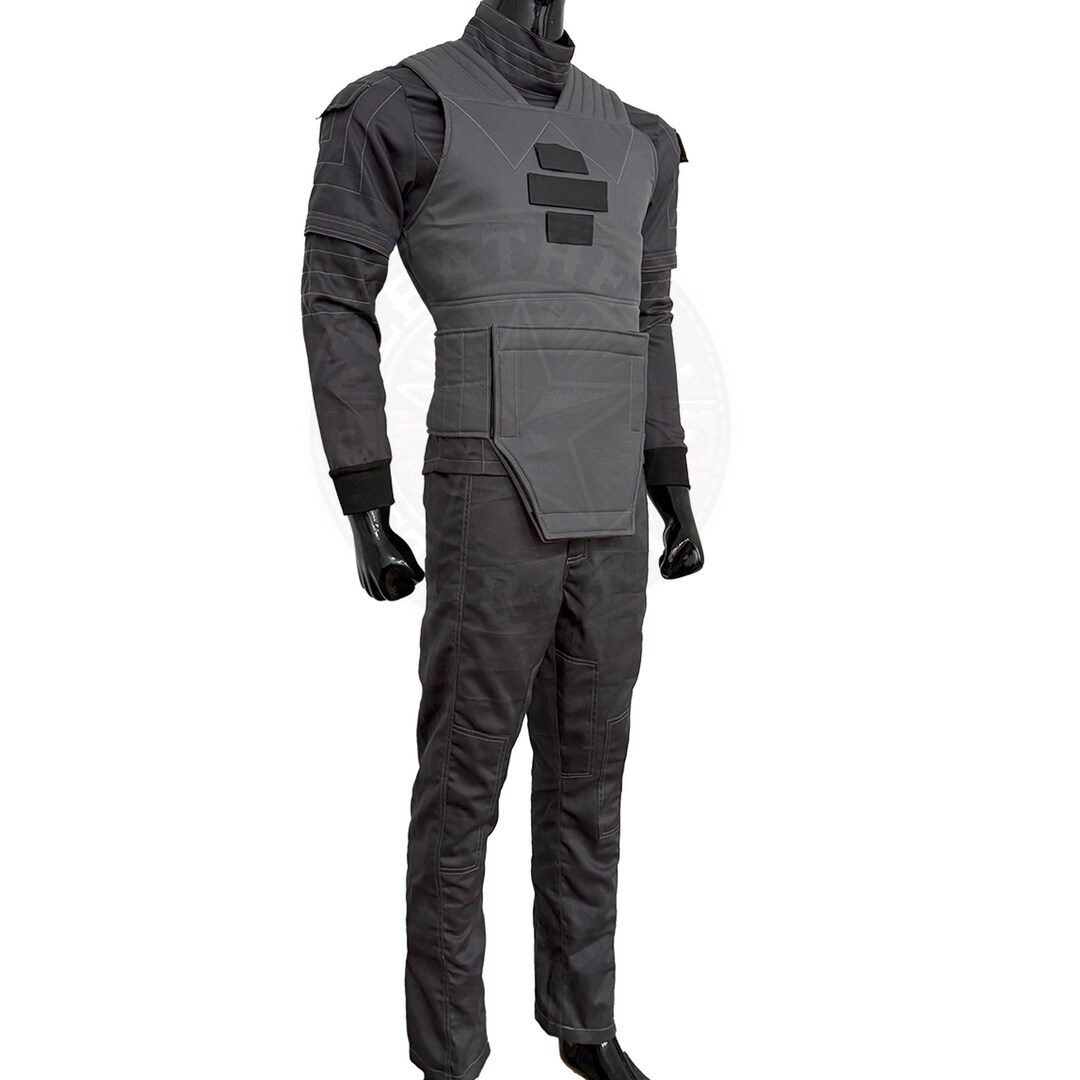 Gray 4 Piece Flight Suit Cosplay Set Flak Vest & Cummerbund With Hook ...