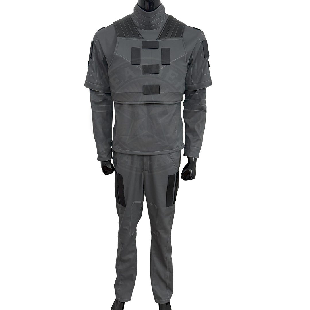 Dark Gray Flight Suit: 3-piece Cosplay Costume With Flak Vest - Etsy