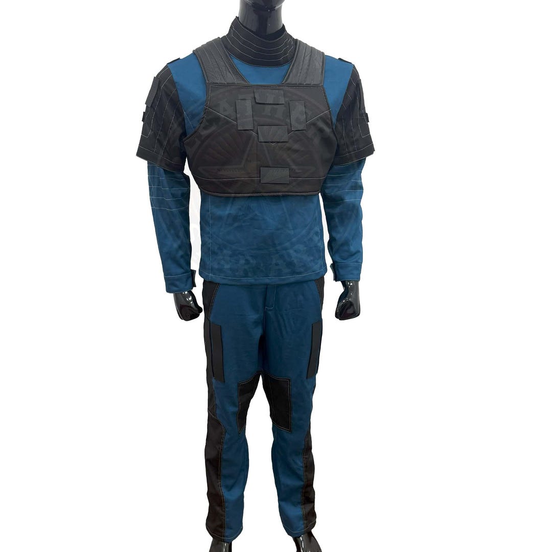 Handmade Light Blue Bounty Hunter Flight Suit & Flak Vest Cosplay ...