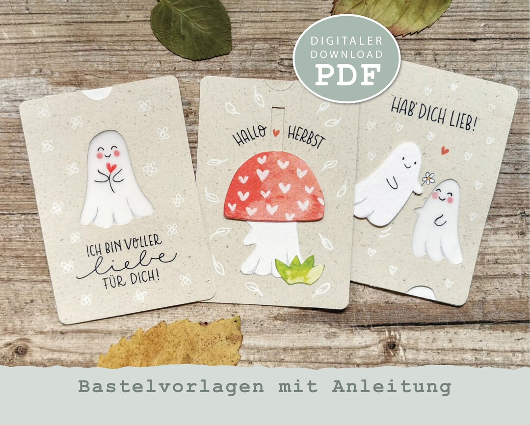 Craft Template Set "good Spirits" for 3 Original Greeting Cards to ...