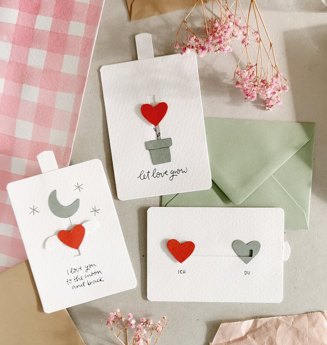 Craft Template spread Love Sliding Cards to Print Out and Make Yourself ...
