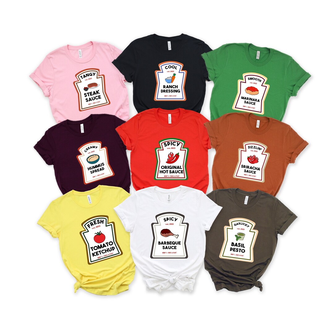Group Condiment Shirts,halloween Couple Costume,halloween Condiment ...