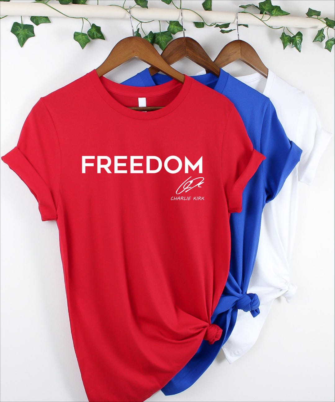 Camiseta con la firma de Charlie Kirk, "Justicia para Charlie Kirk ...