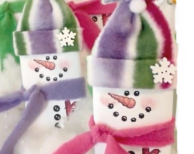 Set of 6 Snowman Candy Bar Wrappers With CANDY STRIPED Hats and Scarves ...