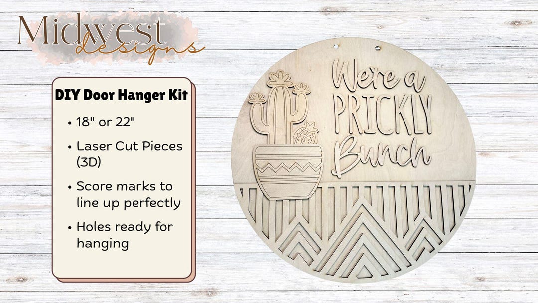 DIY Door Hanger Kit | We're A Prickly Bunch | Funny | Craft ...