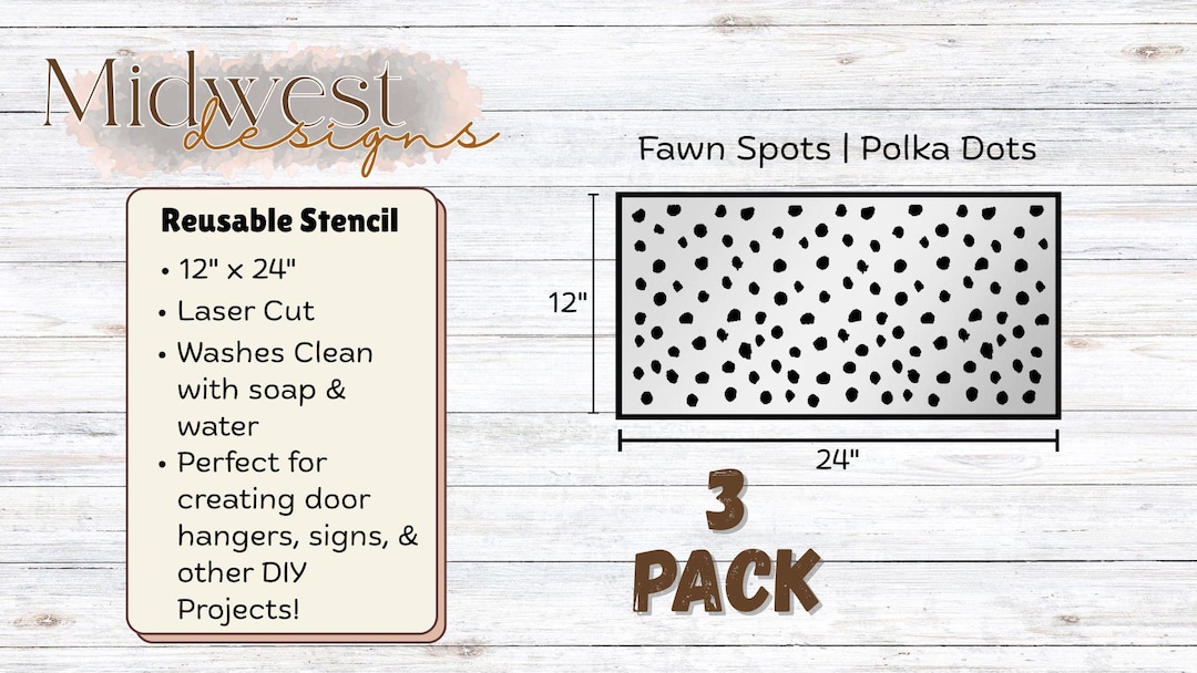 Reusable | Washable | Stencil | Fawn Spots Pattern | Polka Dot Pattern ...