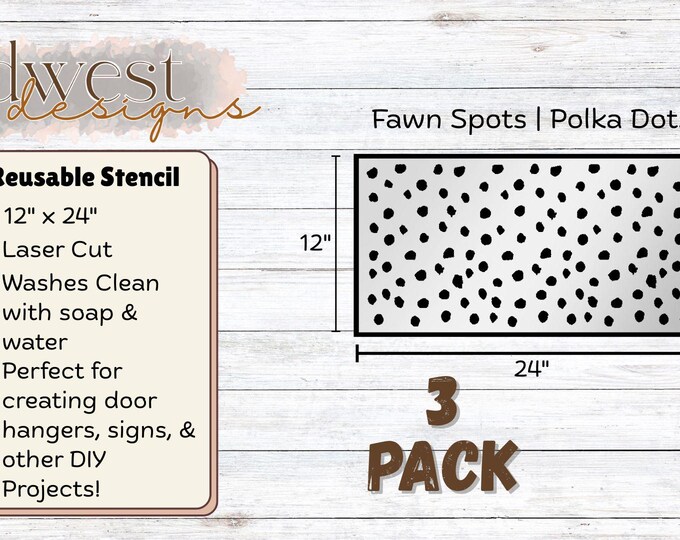 Reusable | Washable | Stencil | Fawn Spots Pattern | Polka Dot Pattern ...